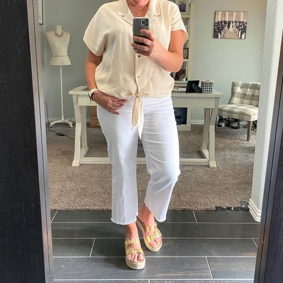 Ann Taylor Factory | Tops | Ann Taylor Tie Front Top | Poshmark